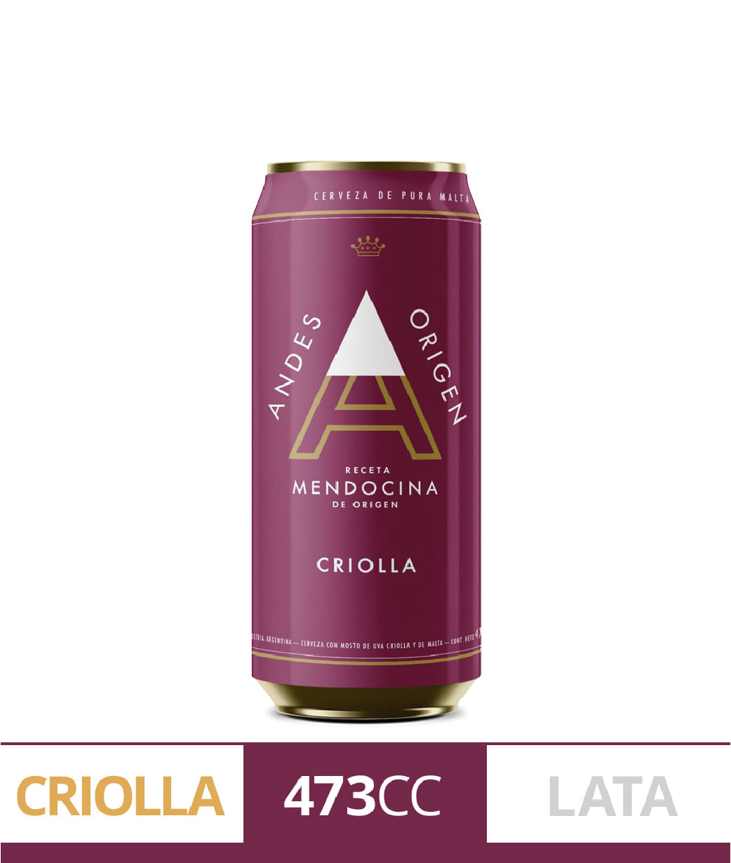 Cerveza Andes Origen Criolla 473ml lata