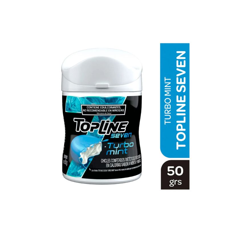 Chicles Top Line Seven Turbo Mint x 50g
