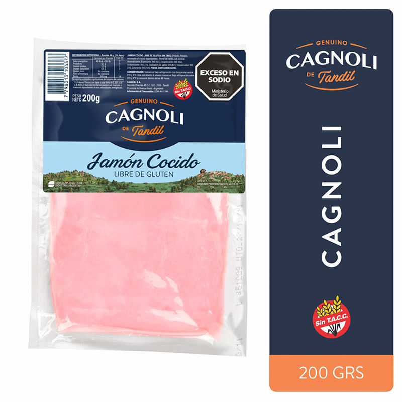 Jamón Cocido Cagnoli 200g