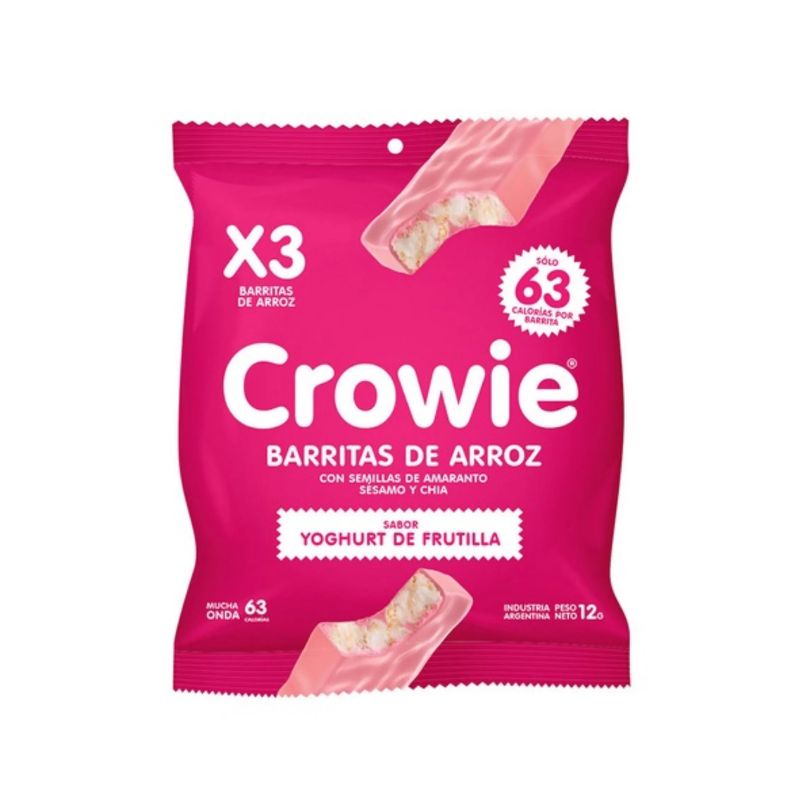 Barritas de Arroz Crowie Frutilla x 3