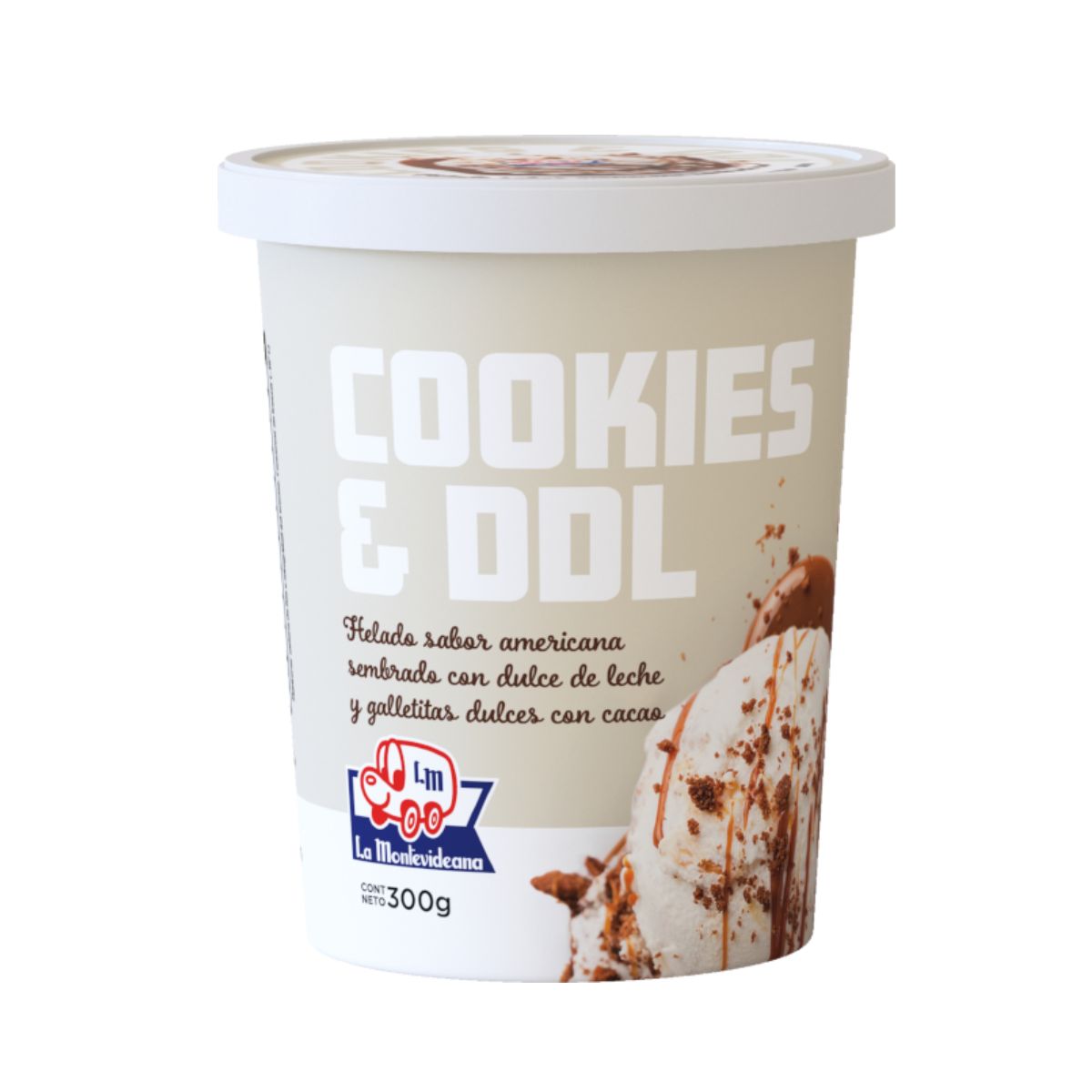 Pote Helado La Montevidiana Cookie C/Dulce de Leche 300g