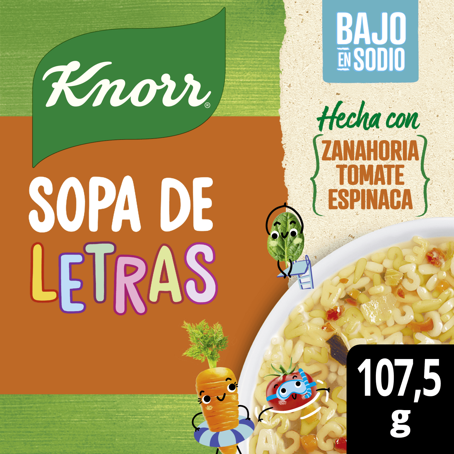 Sopa Vegetales Con Fideos Letras